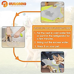 oUUoNNo Dog Cooling Vest,Cooling Vest for Dogs,Dog Cooling Jacket,Pet Cooling Vest,Breathable Mesh Ice Vest Adjustable Straps Cool Vest for Small Medium and Large Dogs (Medium, Grey)