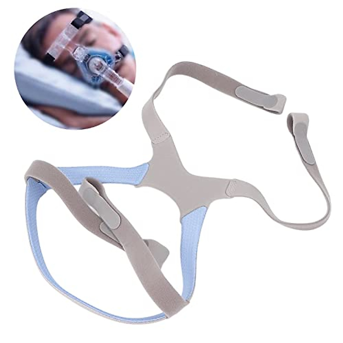 Folanda CPAP Mask Headgear Strap, Universal CPAP Headgear Strap Replacement for Mirage FX/ResMed S9/S10 Nasal Guard, Elastic Breath Machine Head Band, Full Mask Replacement Part, CPAP Supplies