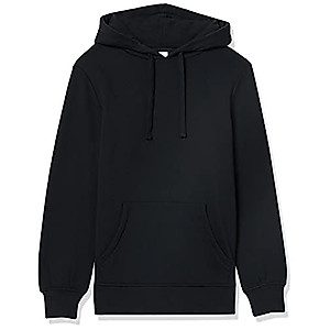 Amazon Essentials Women's French Terry Hooded Tunic Sweatshirt, Black, Large