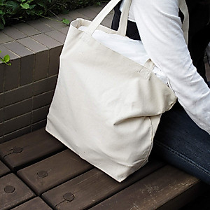 Weewooday 4 Pieces Reusable Tote Bags Canvas Tote Bags Canvas Reusable Shopping Bags Makeup Bags for Girls Women (Classic Style)