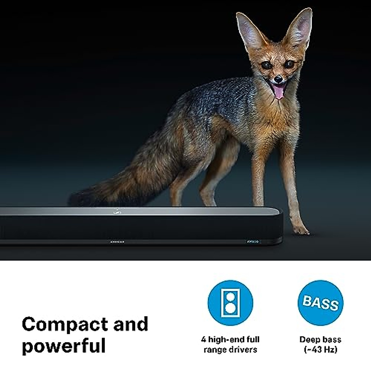 Sennheiser AMBEO Soundbar Mini - Immersive 3D Audio for TV, Movies, and Music - Compact Device with Powerful Adaptive Features, Multiple Connectivity and Intuitive Usage