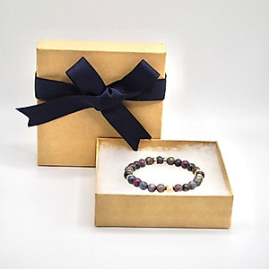 LKBEADS Natural Ruby Kyanite 6mm rondelle smooth 7inch Semi-Precious Gemstones Beaded Bracelets for Men Women Healing Crystal Stretch Beaded Bracelet Unisex