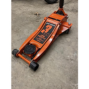 3 ton Steel Heavy Duty Low Profile Floor Jack with Rapid Pump - Orange