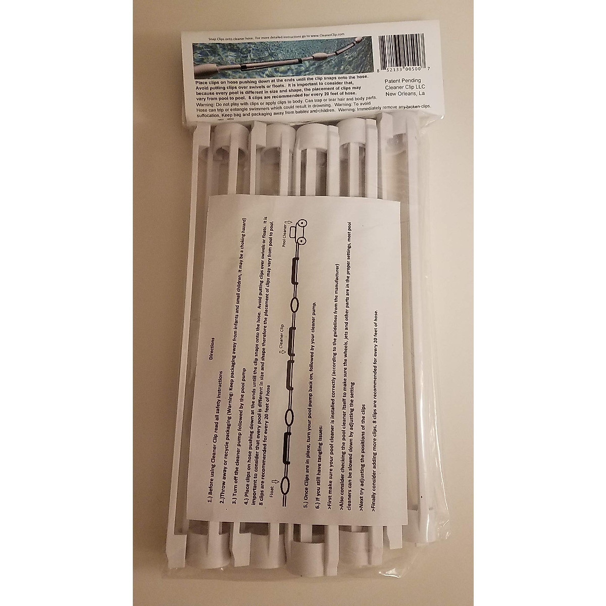 Cleaner Clip (Pkg of 10 White Clips) Size 3/4 to 1 inch ONLY