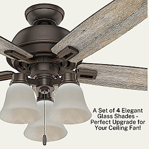 LIGHTACCENTS 4-Pack Ceiling Fan Light Covers -white Alabaster Glass Shade Lamp Replacement Kit For Ceiling Fan Light Kits. Glass Lamp Shade Replacement Used For Ceiling Fan Globe Replacement