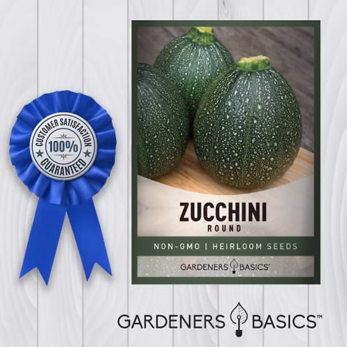 Round Zucchini Seeds for Planting Heirloom, Non-GMO Vegetable Summer Squash Container Variety- 3 Grams Seeds Great for Summer Garden by Gardeners Basics