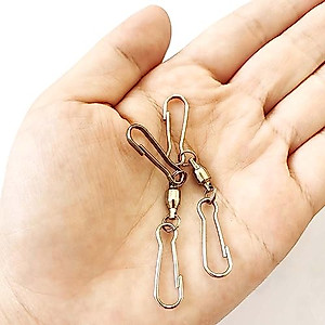 SWETCIEL 20PCS Swivel Hooks Clips, Stainless Steel Dual Clip Swivels Wind Spinners Spiral Hangers for Hanging Wind Spinners, Wind Chimes, Bird Feeder, Wind Socks, 2 Styles