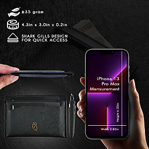 TMSP RFID Wallet for Men - Real Saffiano Leather Business Card Holder Wallet for Men - RFID Blocking Wallet - Credit Card Holder for Men - Minimalist Wallet for Men - Leather Card Holder