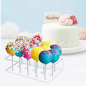 Cake Pop Holder, 15 Round Holes Transparent Acrylic Lollipop Holder, Lollipop Display Stand Decoration Supplies for Weddings Anniversaries Baby Showers Birthday Parties Halloween Candy Decor