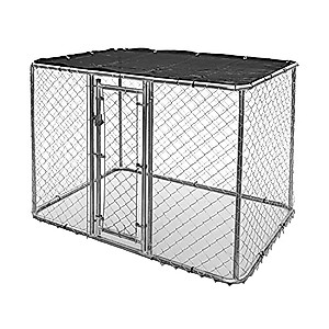 MidWest Homes For Pets Chain Link Portable Kennel with a Sunscreen, 6 by 4 by 4-Feet