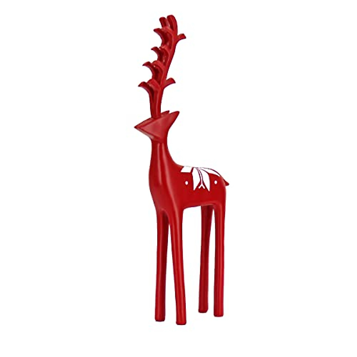National Tree Company HGTV Home Collection Swiss Chic Deer Decor, Red, 12in