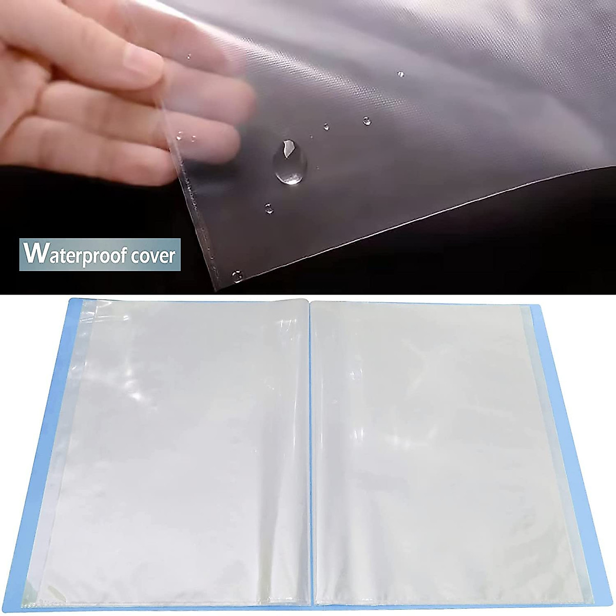 Puovez A4 Presentation Book Binder with Plastic Sleeves,Portfolio Clear Book Binder with 40 Pocket Clear Sleeves Protectors,A4 Display Book for School, Office,Business(Yellow)