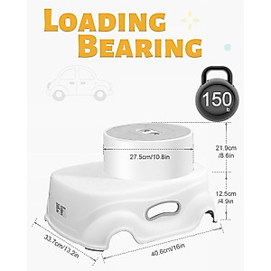 Keeygo Step Stool for Kids, 2 Layers Toddlers Stool Standing Tower, Adjustable Non-Slip Step Stool for Bathroom, Kitchen, Toilet Potty Training