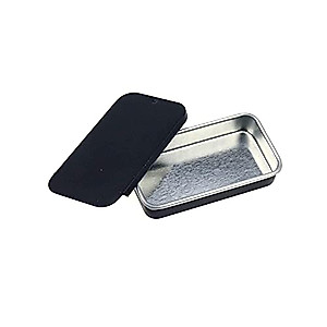 Coshar 20pcs Mini Slide Top Tin Containers Portable Rectangular Box for Crafts Storage, DIY Lip Balms and Solid Perfumes(Black)