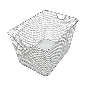 Silver Mesh Open Bin Storage Basket for Cleaning Supplies Laundry Etc. Size 14x10x9 Model #1115