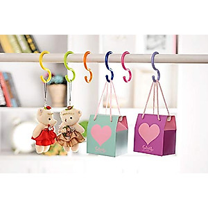 zison 12Pcs S Shaped Colorded Plastic Hanging Hooks,Shirt/Towel/Dress/Clothes Hanger Hook Home Kitchen Accessories