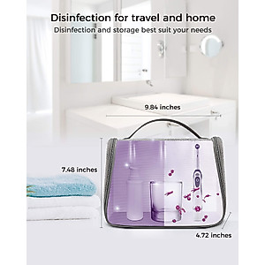 LED Disinfection Bag with 9 Light Bulbs, Large Size Capacity Storage Bag, Easy Operation Cleaner Tool for Cell Phone, Jewelry, Watches, Glasses
