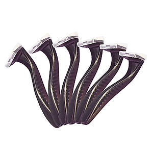 6pcs Bikini Razors Disposable Beauty Line Razors Shaver Pubic Hair Removal Body Hair Trimmer Women/Men (Black)