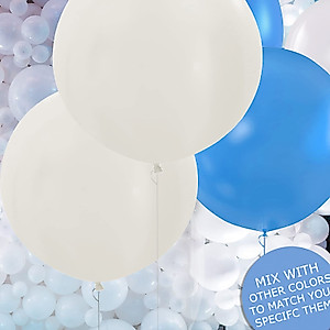 White Large Balloons 24 Inches 5 Jumbo Stuffing Balloons Giant Globe Strong Latex Big Round Balloon For Bridal Shower Decorating,Photo Shoot, Wedding, Baby Shower, Birthday Party Helium Quality