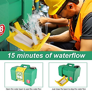 Portable Eyewash Station OSHA-Approved Emergency - Yzzwer 8 Gallon Wall Mounted Eye Wash Irrigation Kit Ansi Certified