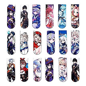 Anime Bookmark Magnetic Bookmark 18pcs Anime Gifts Anime School Supplies Anime Merch Anime Stuff (Yuan bookmarks-18pcs)
