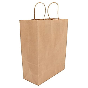 WEYI Portable Large Capacity Multifunctional Tear Resistant Reusable Paper Bag for Restaurant Kraft Shopping Bags for Home use (330x260*120mm)