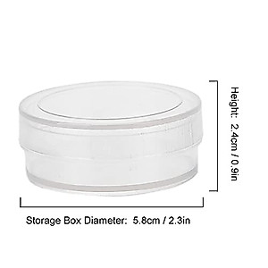 Buachois 50Pcs Plastic Round Transparent Storage Box Stackable Cylindrical Watch Parts Beads Container with Lid Crafts Hardware Jewelry Organizer Display Case