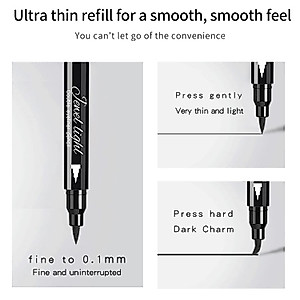 Pinkiou Eyeliner Pen with Eye Makeup Stamp Waterproof Double Sided Long Lasting Seal Eyeliner (6 in 1)