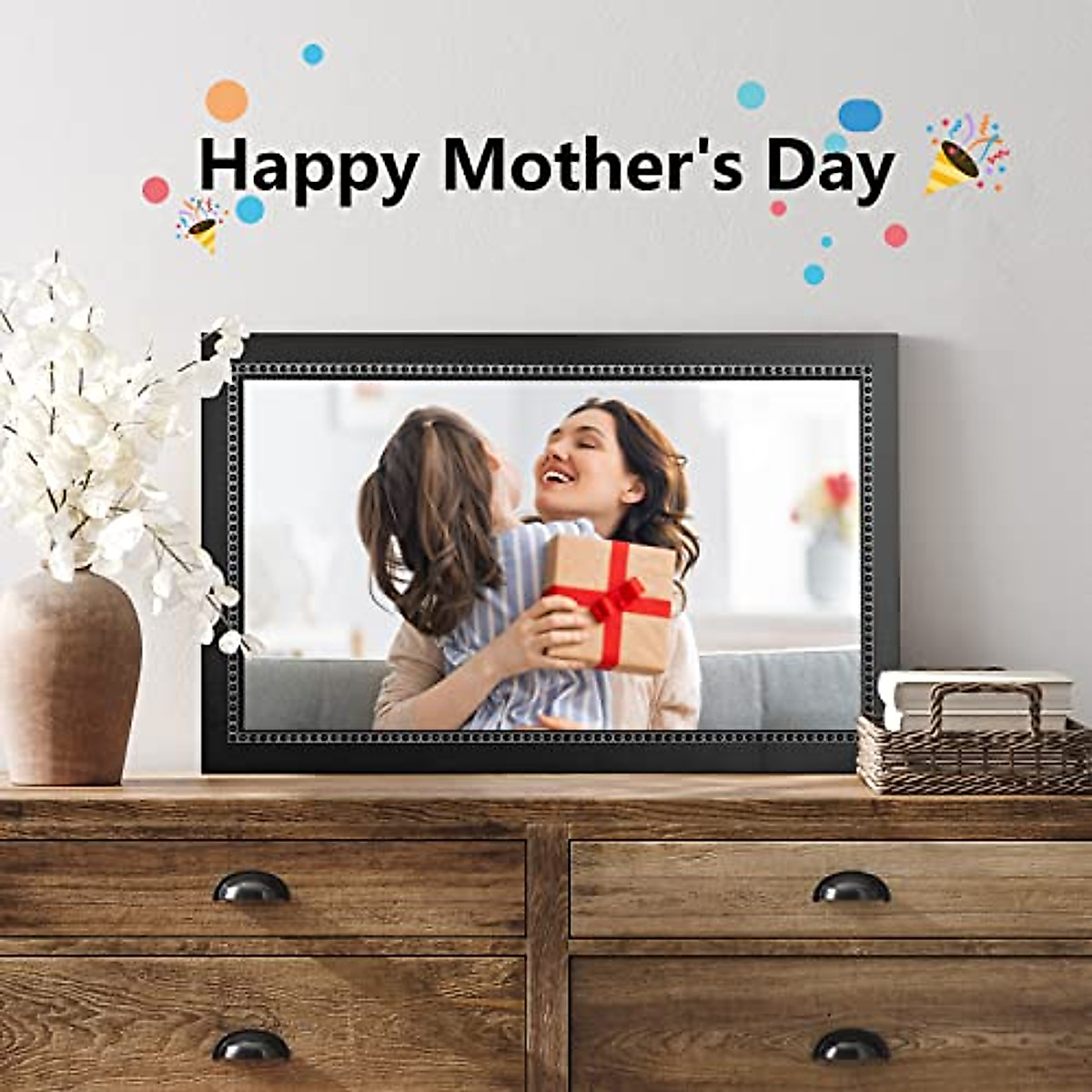 Digital Picture Frame 15.6 Inch Large Digital Photo Frame Full HD Touchscreen Smart Cloud Photo Frame with 32GB Storage, Auto-Rotate, Easy Setup to Share Photos or Videos via AiMOR APP, Wall Mountable