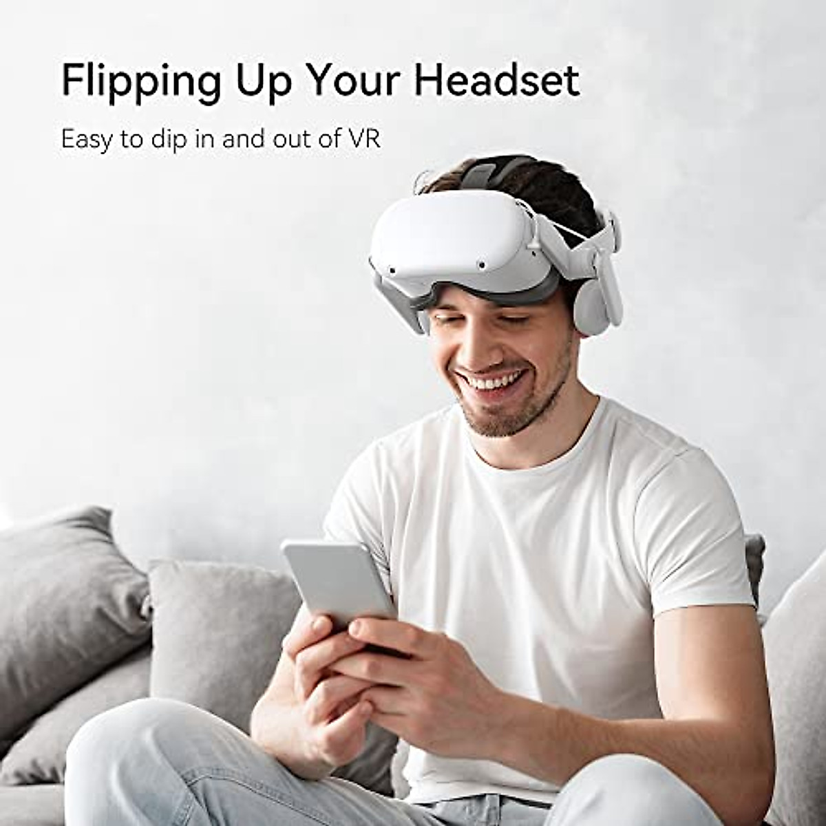 KIWI design Headphone Head Strap Compatible with Quest 2 Accessories, Comfort On-Ear Audio Elite Strap Replacement for Enhanced Sound Effects and Increased Immersion in VR (Head Strap Included)
