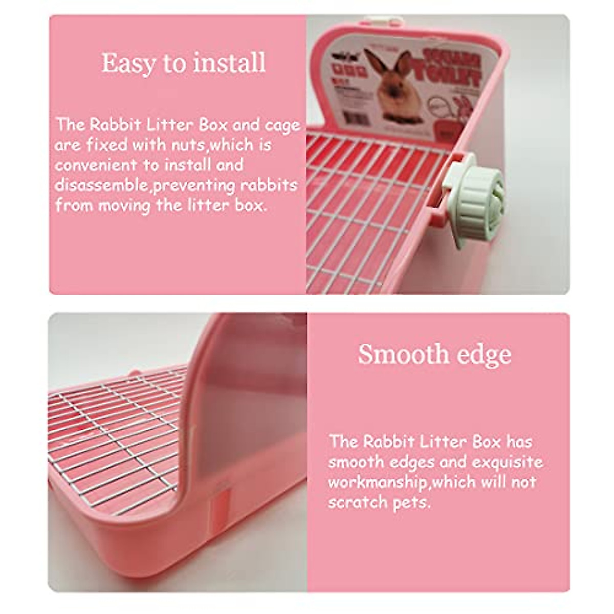 Hamiledyi Rabbit Litter Box,Rabbit Toilet Potty Trainer Corner Litter Pan for Rabbits Bunny Guinea Pigs Chinchilla Ferret Small Animals