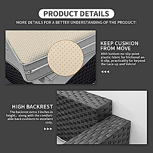 Rattaner 5-Piece Patio Furniture Sofa Set Outdoor Wicker Sectional Couch with Storage Table No-Slip Cushions Furniture Covers, Grey