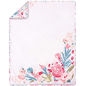 Trend Lab Painterly Floral 3 Piece Crib Bedding Set, Offers A Great Photo Oportunity, Includes Quilt, Fitted Crib Sheet and Skirt