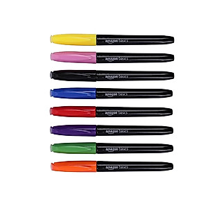 Amazon Basics Fabric Markers, Assorted Colors, 8-Pack