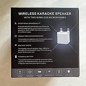Karaoke Machine for Adults and Kids, Portable Bluetooth Karaoke Speaker for TV, with 2 Wireless Microphones PA Speaker System for Indoor Outdoor Party, Family Party Singing