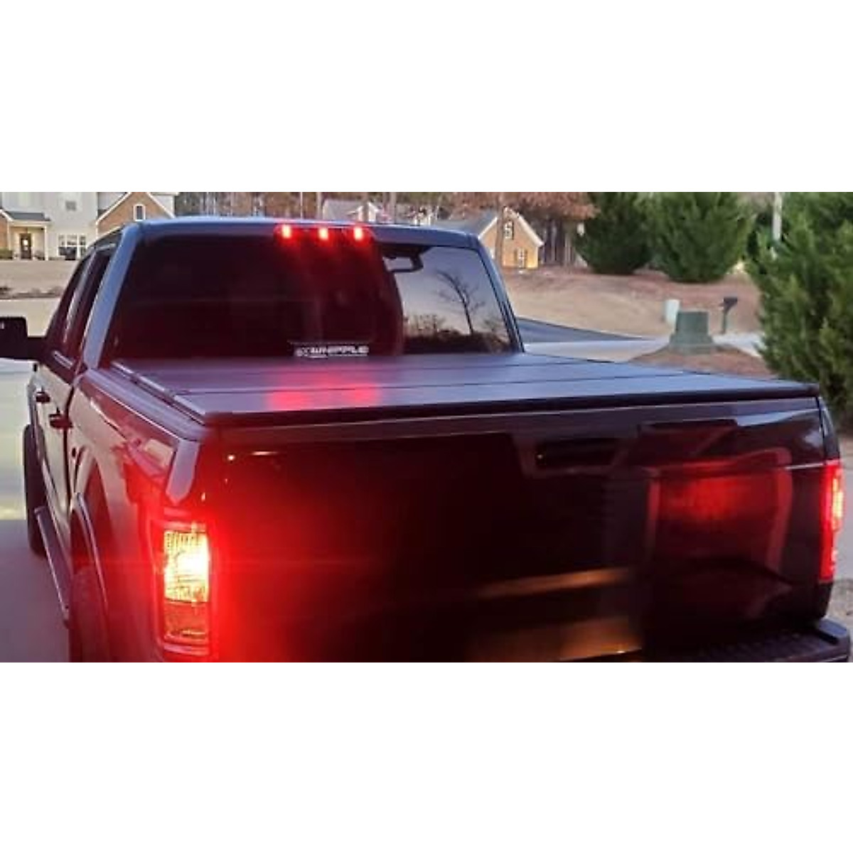 iJDMTOY Smoked Lens Raptor_Style 3-Dot LED High Mount Third Brake Light Kit Compatible With Ford 2015-2020 F-150, 2017-up F-250 F-350, 2019-up Ranger, 2022-up Maverick (Excluding Raptor)