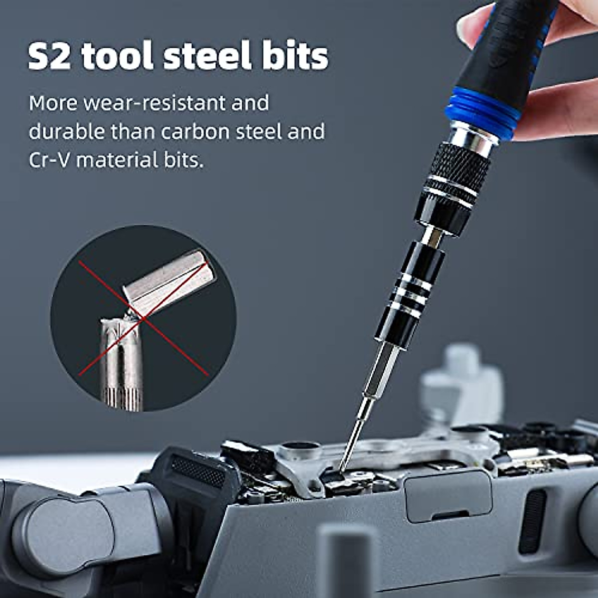 HeiyRC 36-in-1 Precision Magnetic Screwdriver Set Long Bits Driver Home Improvement Repair Tools Kit for Game Console PC Tablet Laptop Phone General Household Repair