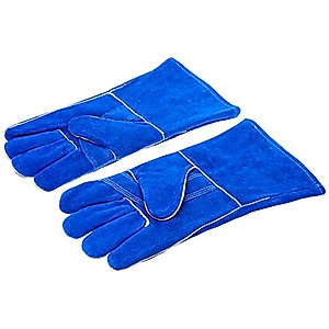 Drake Off Road Tools 400 Welding Gloves Lined Leather, Blue - 14"