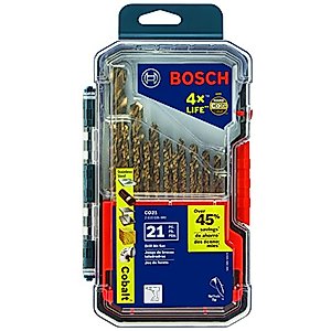 BOSCH CO21 21-Piece Cobalt Metal Drill Bit Set