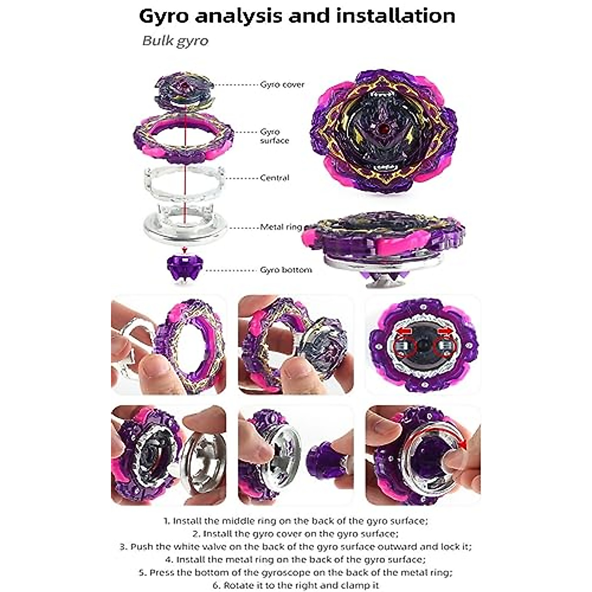 RQFDZM Gyro Boys Kids Gift 11 Top Burst Gyro Toy Blade Set Game Barricade Lucifer Burst Spriggan Divine Belial Birthday Party Gift.