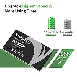 WUHAO for ADT P-504478 Replacement Battery [Upgraded] 3200mAh for ADT Command Secondary Color Touchscreen Keypad Battery 3.8V