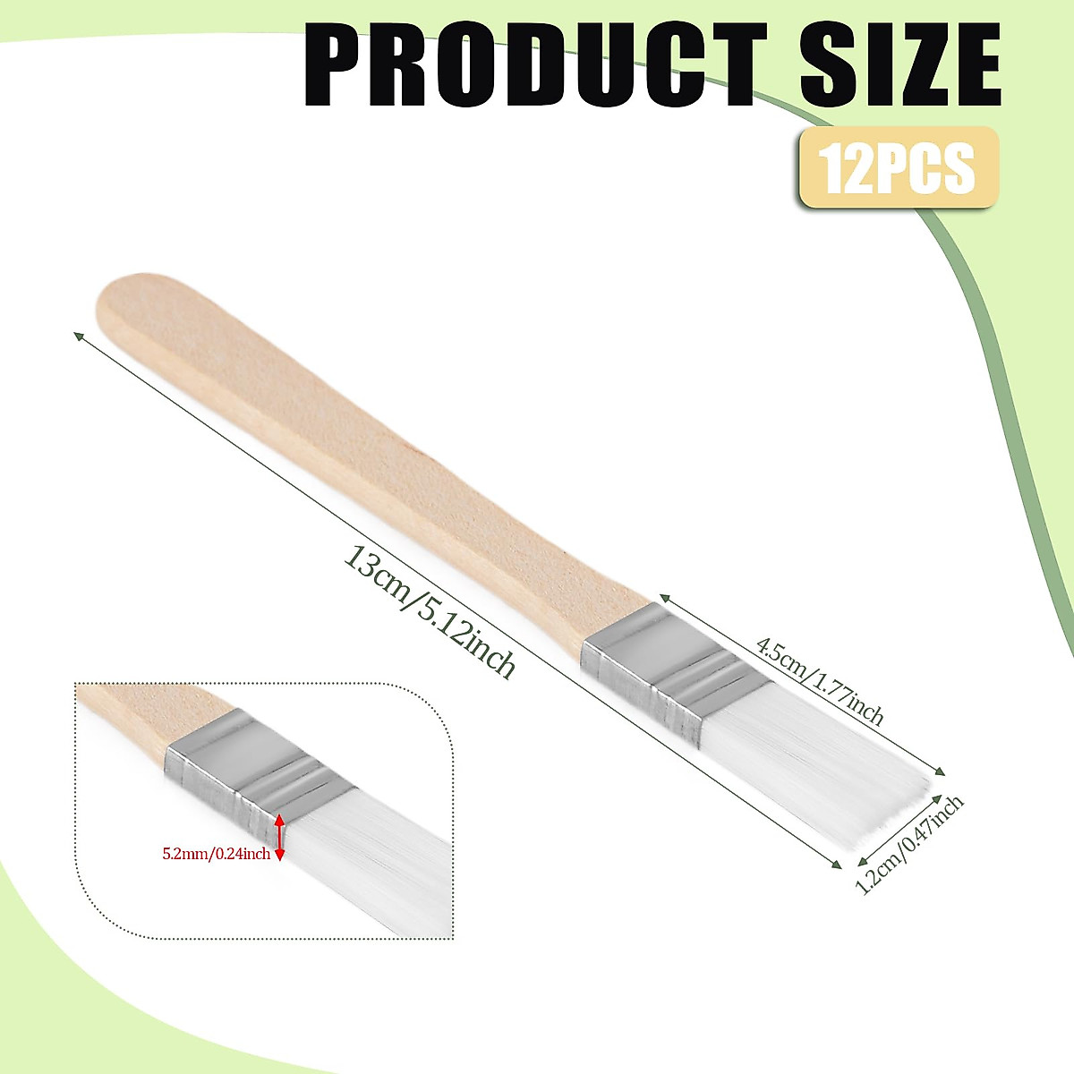 5 Inch Paint Brush Trim Painting Tool Soft Bristle with Wood Handle Small Paint Brushes for Wall, Touch Up, Cabinets, Fences, Edge Painting Tool(0.5" Wide, White