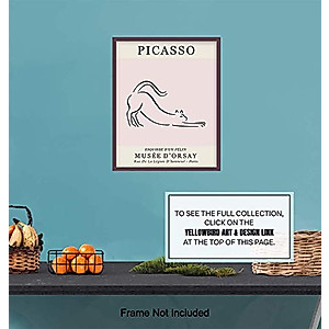 Cat Home Decor - Pablo Picasso Wall Art - Picasso Poster - Cat Wall Art - Pablo Picasso Poster - Pablo Picasso Prints - Pablo Picasso Art - Cat Wall Decor - Cute Cat Lover Gifts for Women - Pink