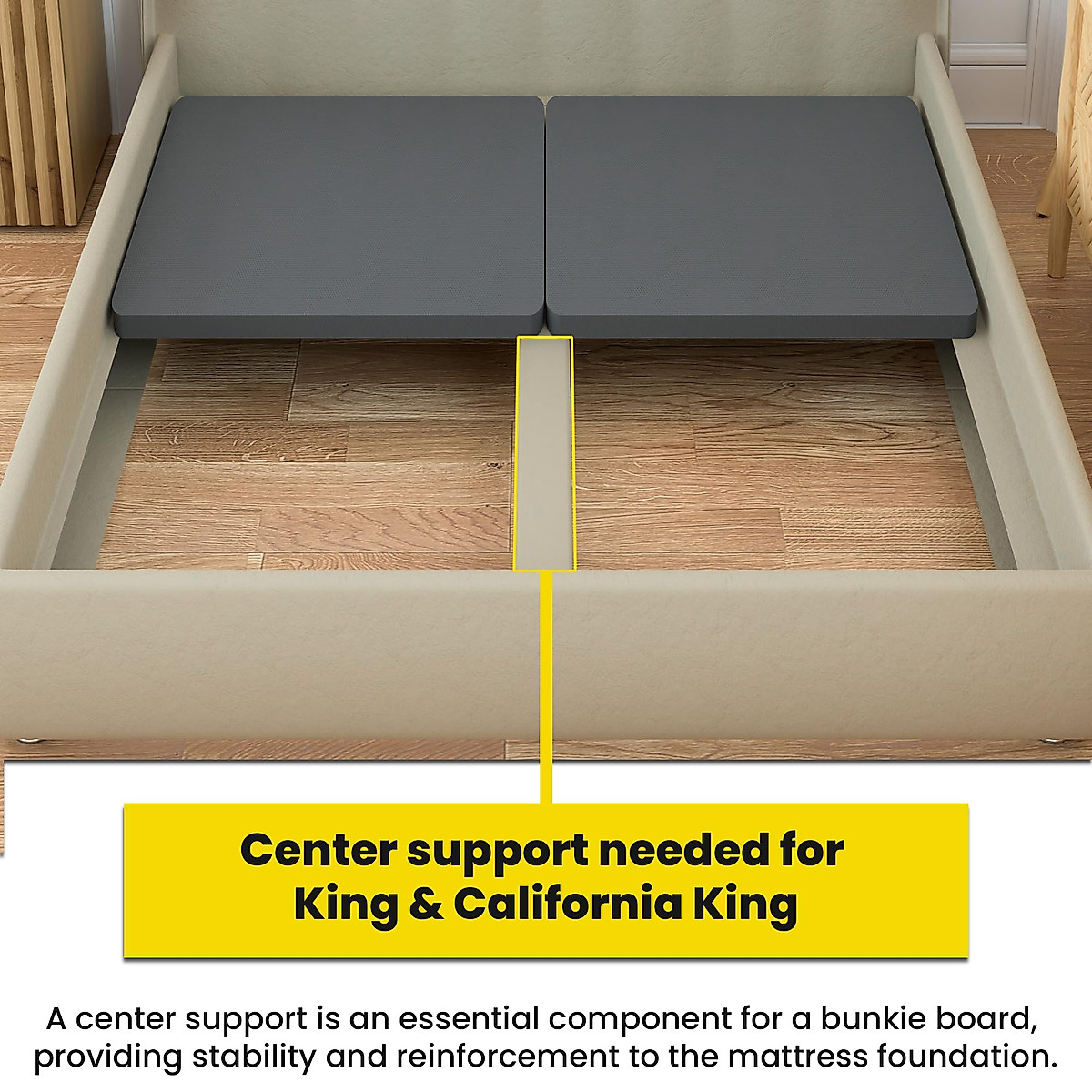 Treaton, 1.5-Inch Split Bunkie Board for Mattress/Bed Fully Assembled, Improved Comfort and Support, Queen(Fold), Grey