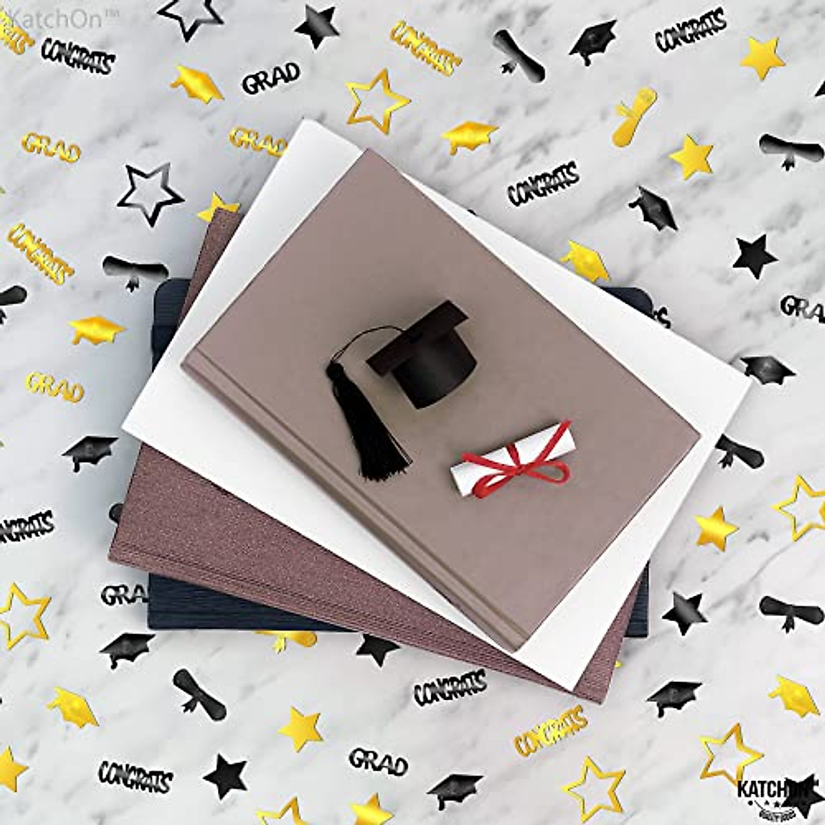 Congrats Grad Graduation Confetti 2023 - Pack of 1300 | Black and Gold Graduation Party Decorations 2023 | Congrats Grad confetti, Graduation Table Decorations | Class of 2023 Graduation Decorations