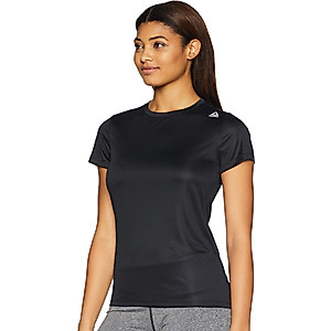 Reebok running tee with a reflective stripe on the back and a reflective Reebok delta logo