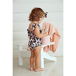 Mud Pie baby girls LEOPARD SWIMSUIT AND HEADBAND, Pink, 12-18 Months US