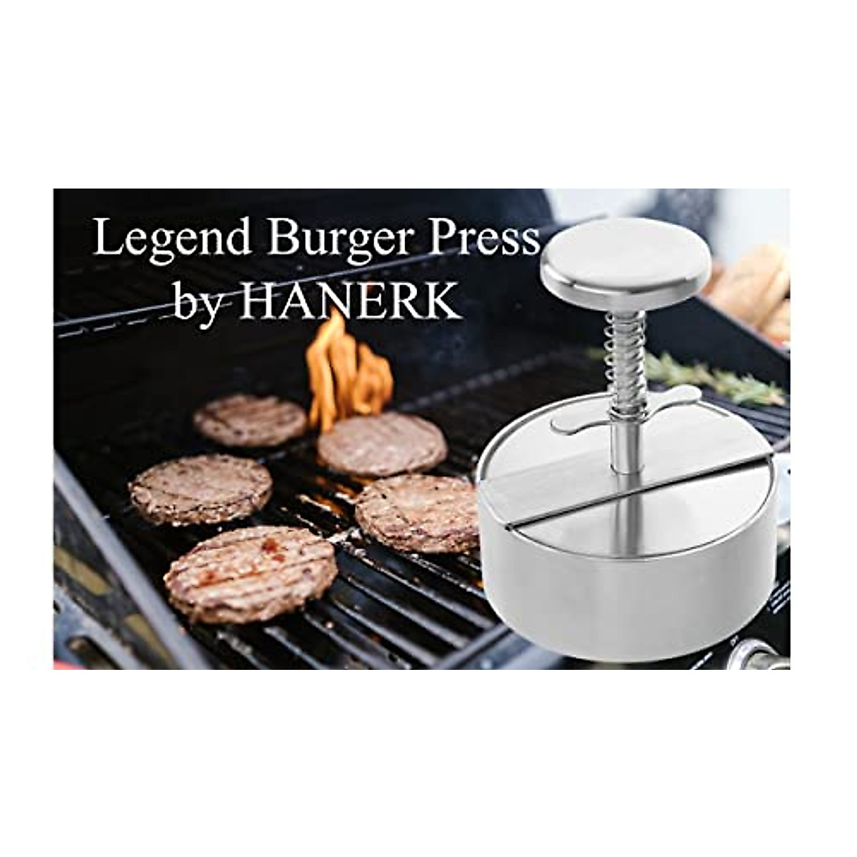 Legend Burger Press, Hamburger Patty Maker, Easy to Clean, 304 Stainless Steel, Commercial Grade, Burger Press Patty Maker, Hamburger Maker Mold, 4.33 inch