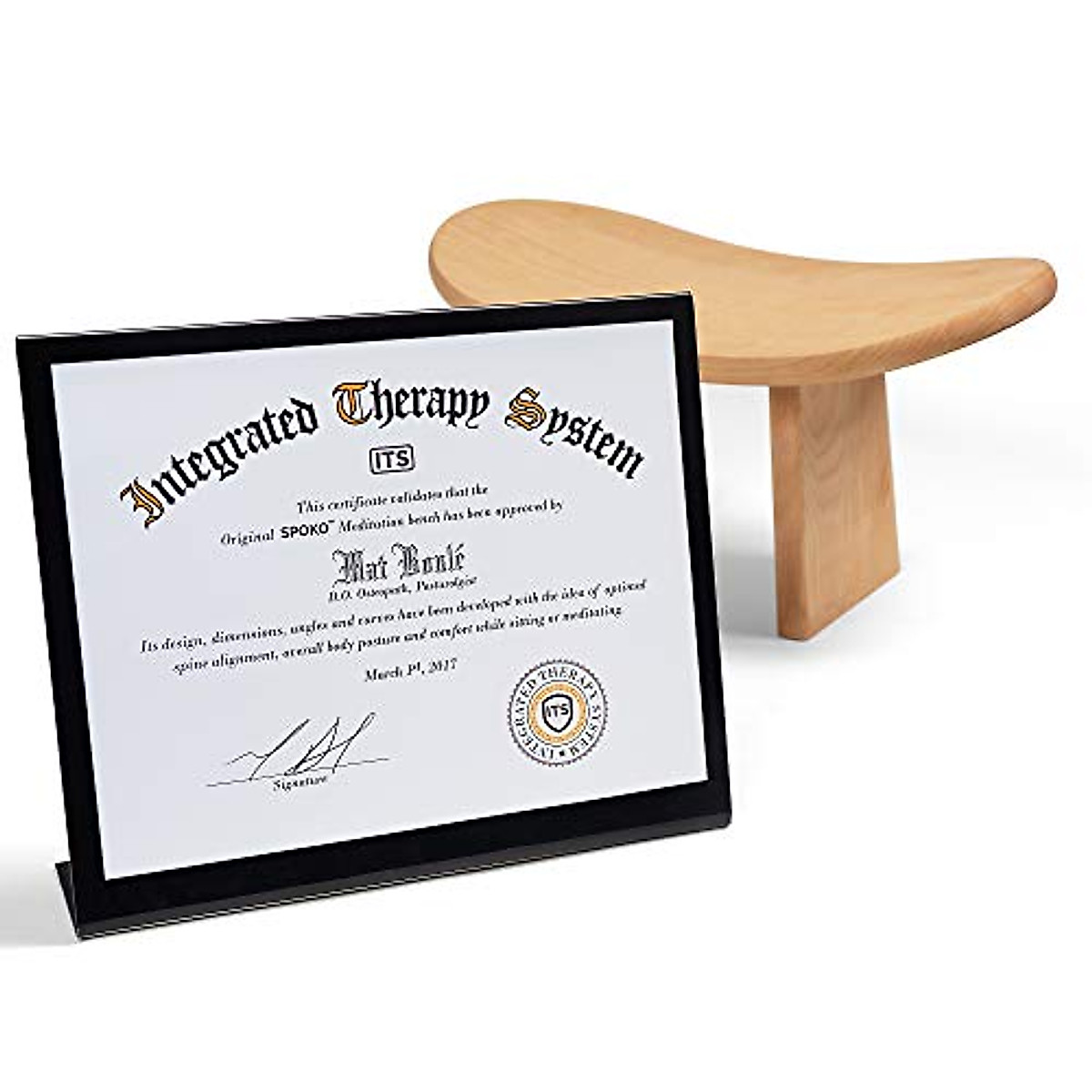 SPOKO Meditation Bench, Travel Version, The Original Posture Certified Wood Kneeling Stool, Best Ergonomic Wooden Chair, Perfect Low Seat for Meditations, Yoga, Prayer, Seiza and Kids, no Cushion