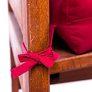 Hruile 2 3 Seat Swing Chair Cushions with Ties - Lounger Cushion forOutdoor Patio Furniture Loveseat Bench Backrest,47x40in,Red